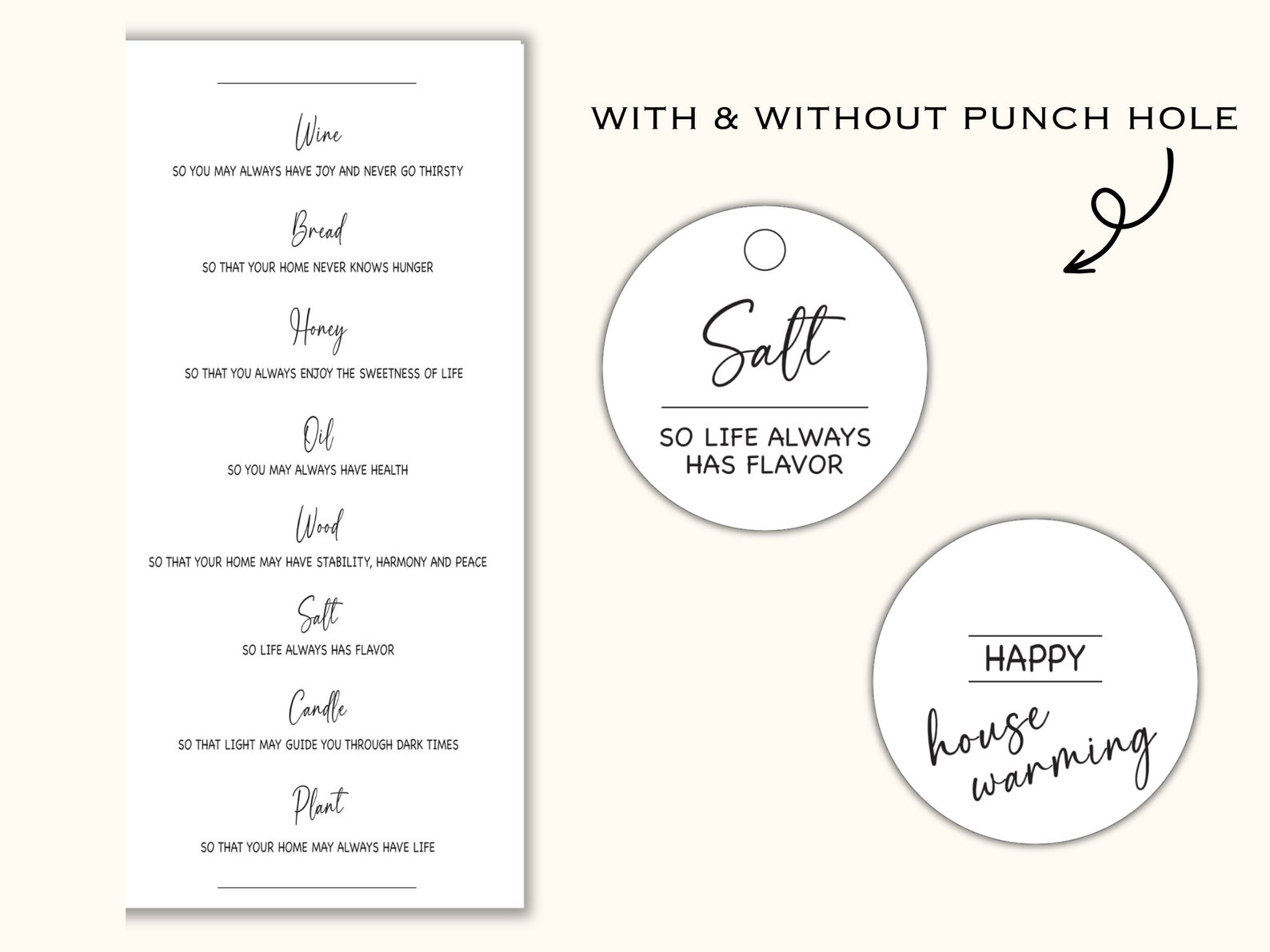 Printable New Home Tags and Cards - Traditional Housewarming Gift ...