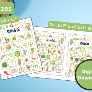 Cinco De Mayo Bingo Game - Printable 30 Fiesta Bingo Cards - Mexican ...