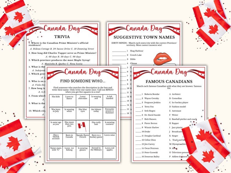 Canada Day Game Bundle - 8 Printable Canada Day Games Bundle for Kids ...