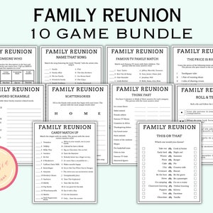 10 Family Reunion Game Bundle for Family Gathering Activities for Kids ...