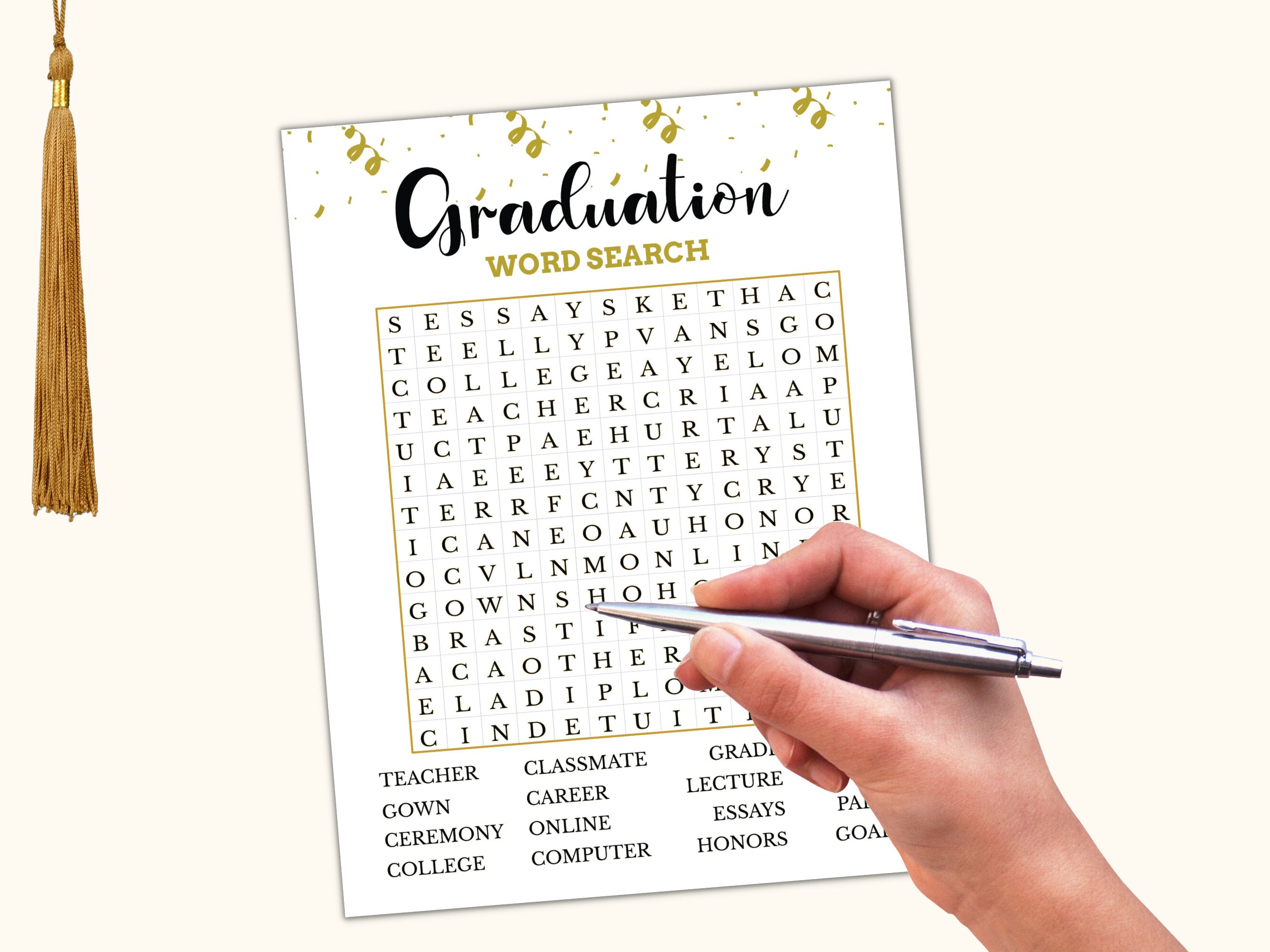 Graduation Word Search Game Printable Graduation Games 2023 Graduation ...