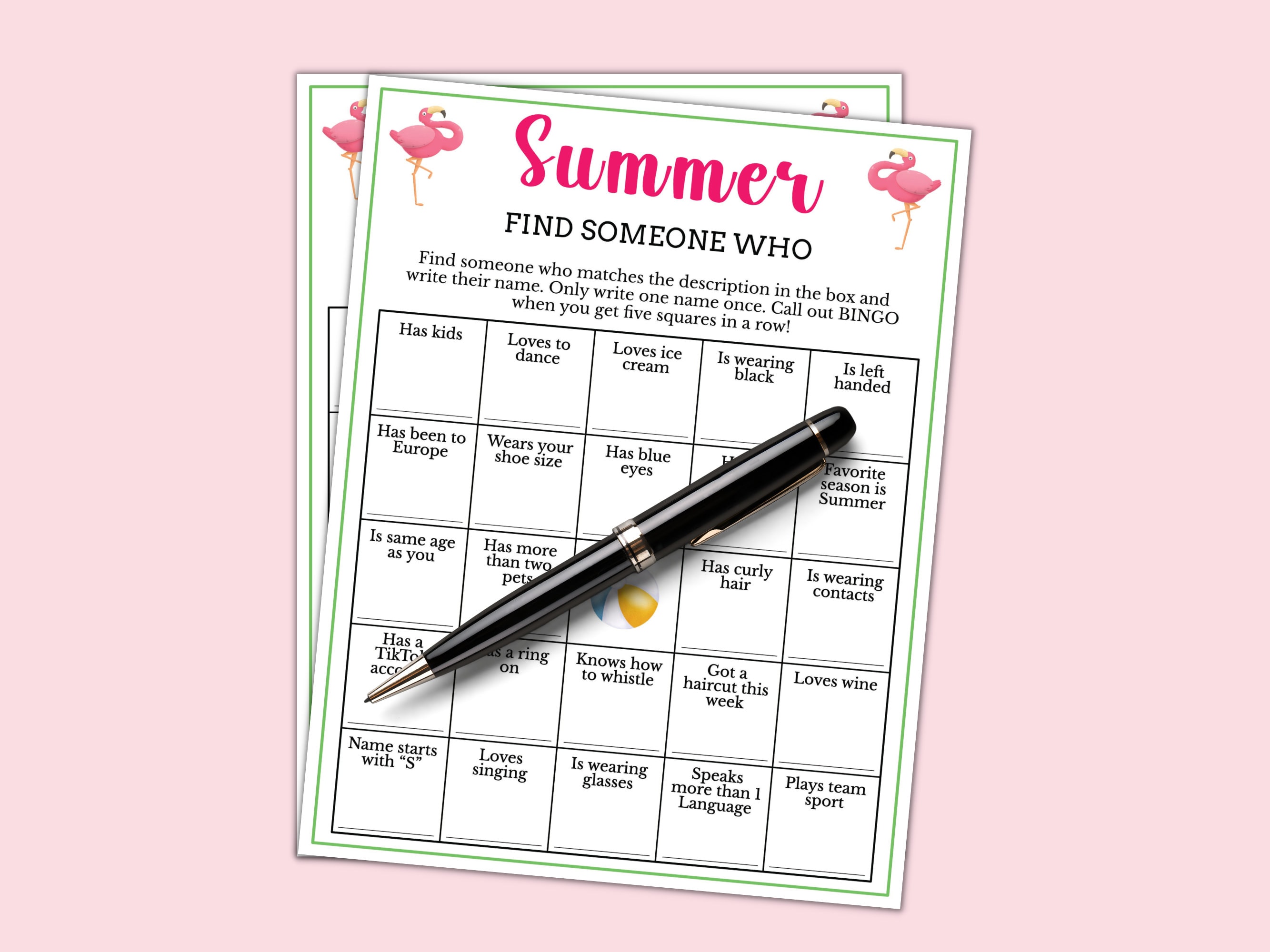 Find Someone Who - Summer Find the Guest Bingo - Printable Summer Party ...