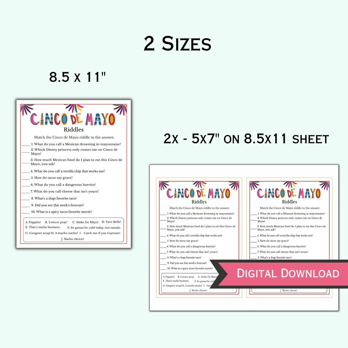 Cinco De Mayo Games - Riddles Game - Mexican Fiesta Game for Kids ...
