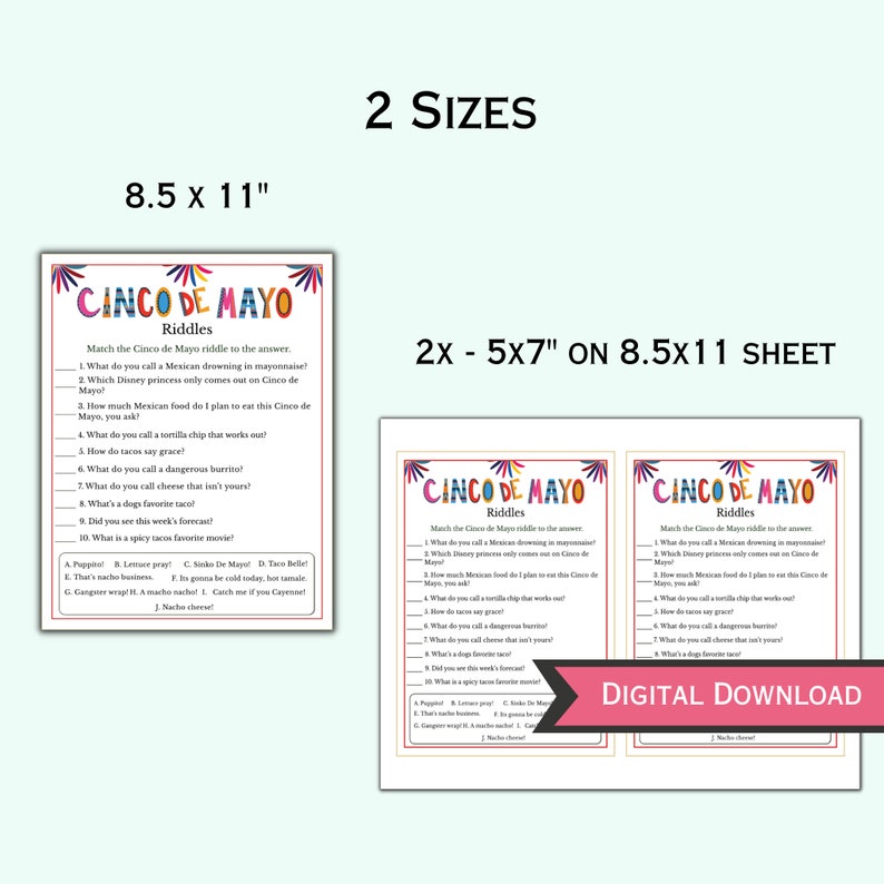 Cinco De Mayo Games - Riddles Game - Mexican Fiesta Game for Kids ...