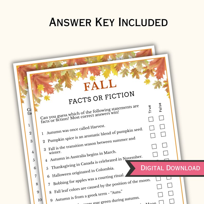 12 Printable Autumn Game Bundle - Fun Fall Time Activities for Adults ...