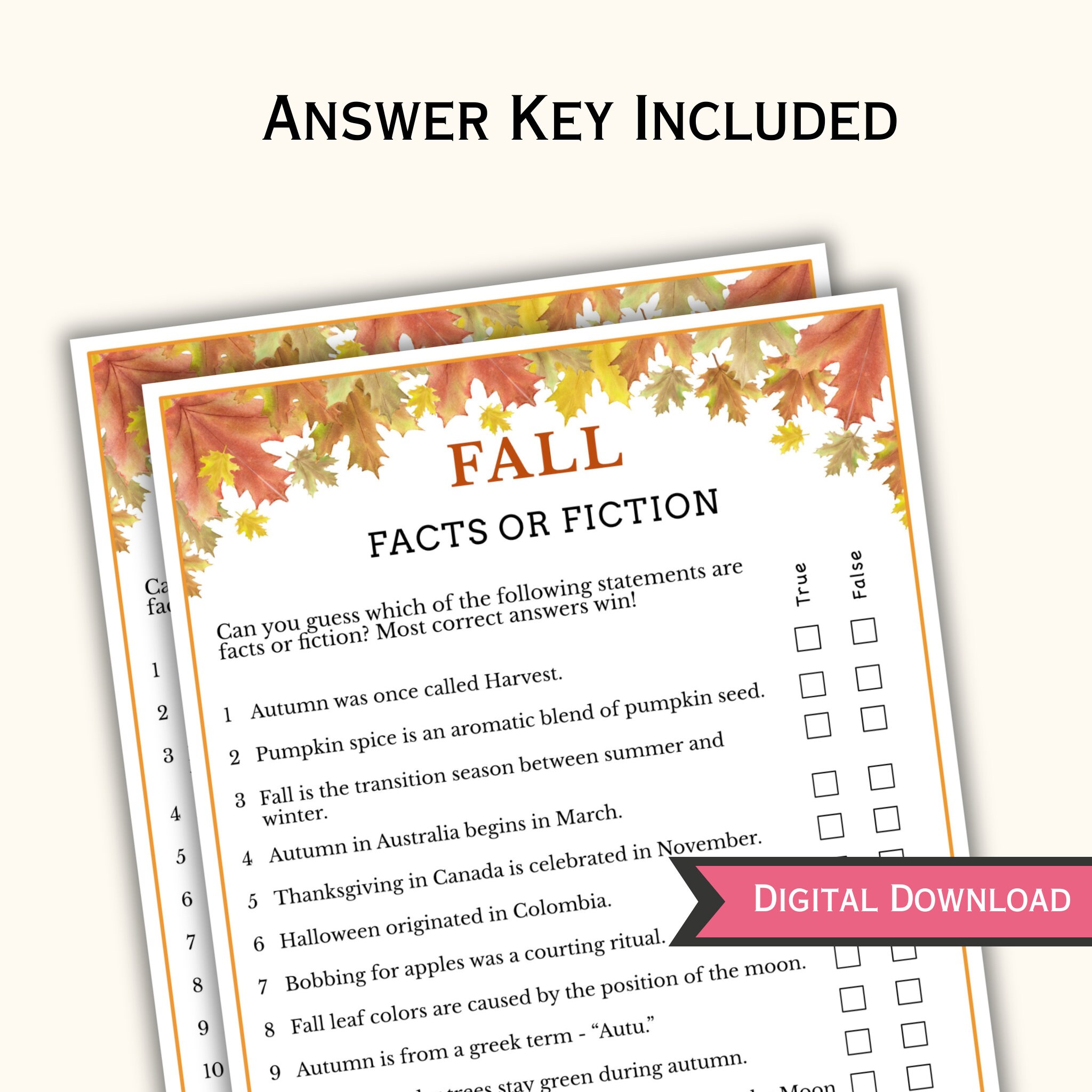 12 Printable Autumn Game Bundle - Fun Fall Time Activities for Adults ...