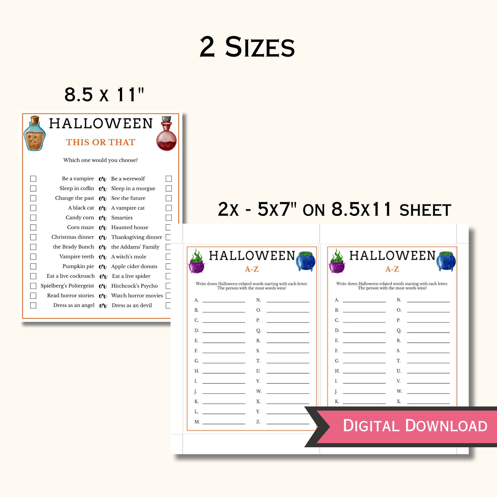 Halloween Party Games - Printable Halloween Party Game Bundle for Kids ...