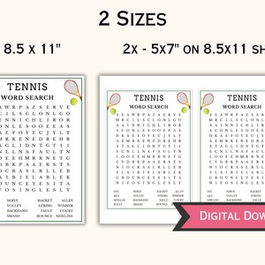 15 Tennis Party Games - Printable Tennis Party Game for Tennis ...