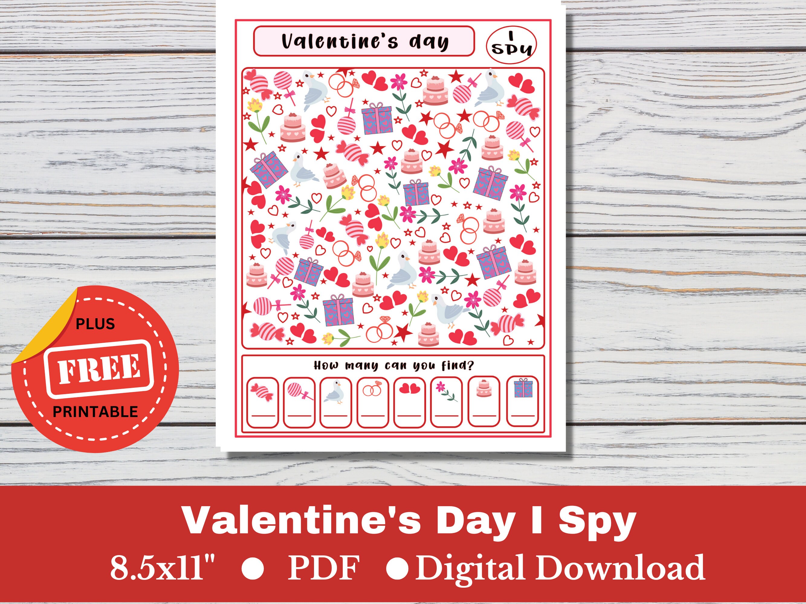 Valentine's Day I Spy Game for Kids - School and Party Activity ...