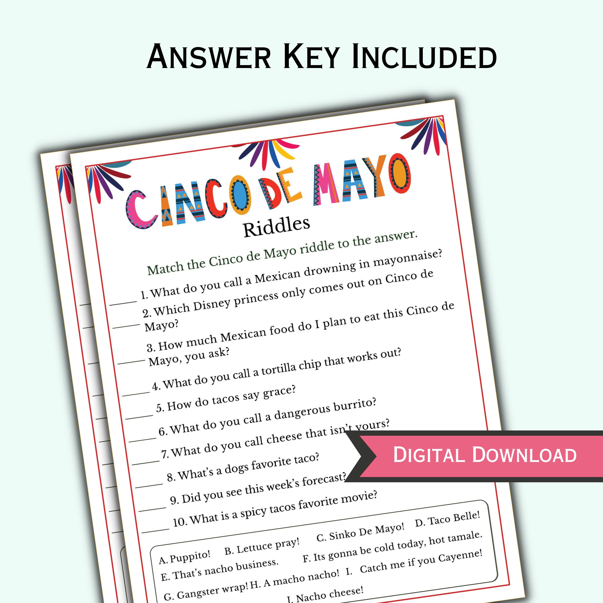 Cinco De Mayo Games - Riddles Game - Mexican Fiesta Game for Kids ...
