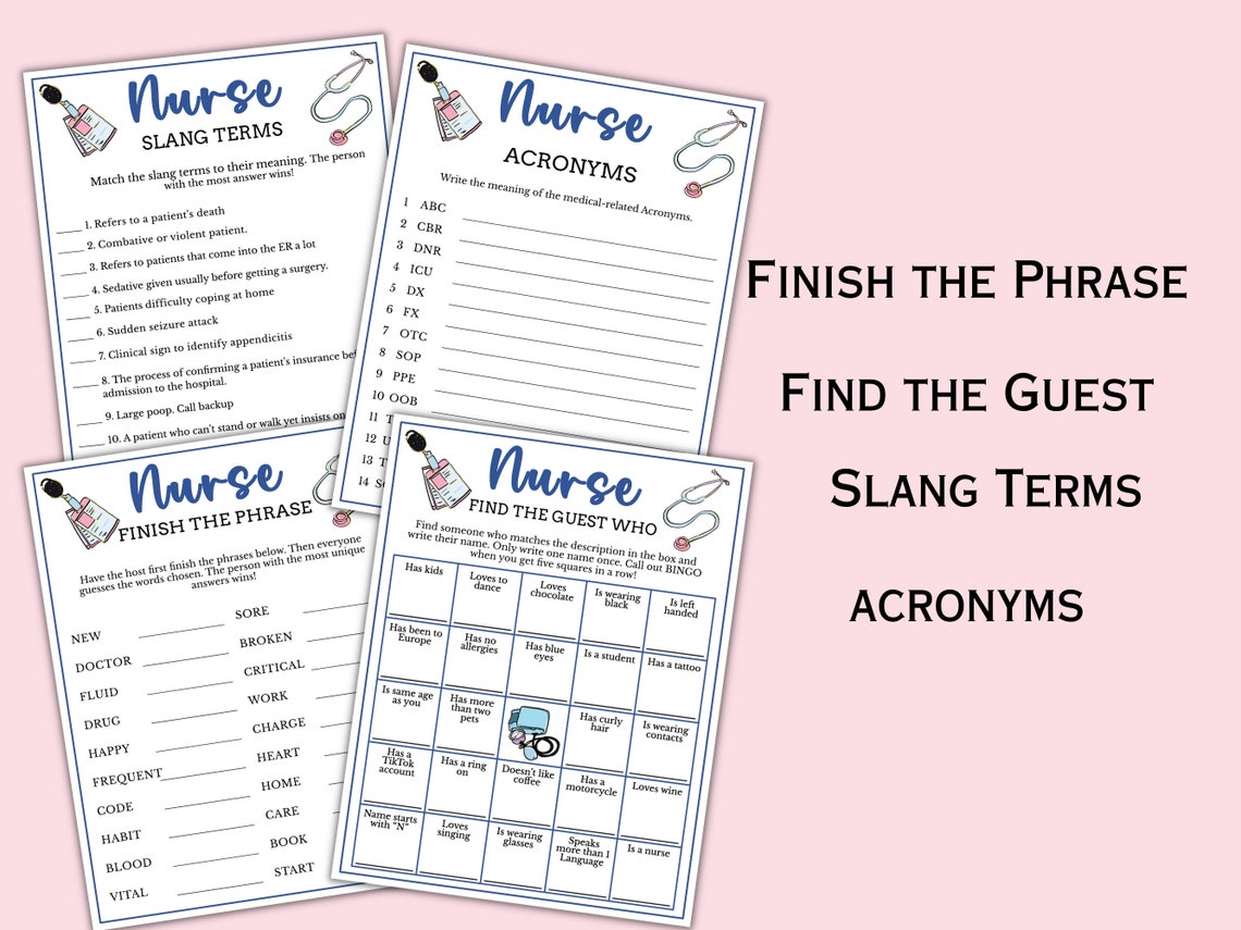 12 Nurse Theme Party Games - Nurse Graduation Game - Nurse Graduation ...