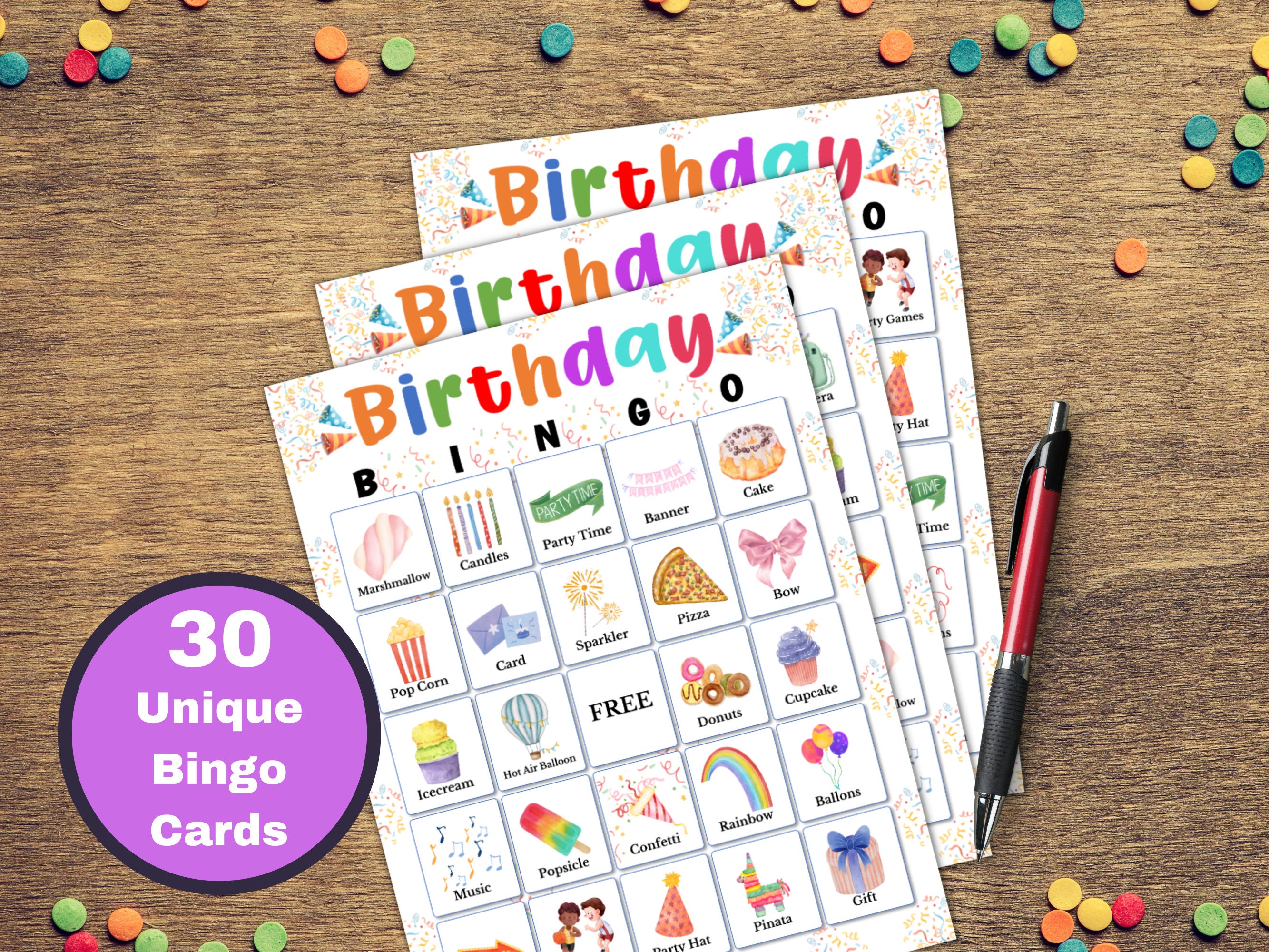 Birthday Bingo Game - Printable Birthday Party Game for Kids and Adults ...