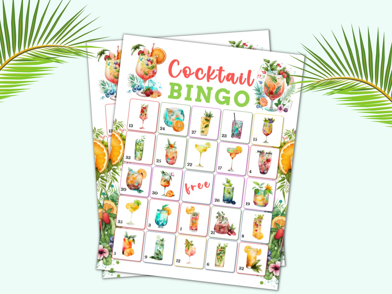Cocktail Bingo - Printable Cocktail Party Game for Girls Game Night ...
