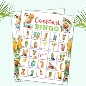 Cocktail Bingo - Printable Cocktail Party Game for Girls Game Night ...