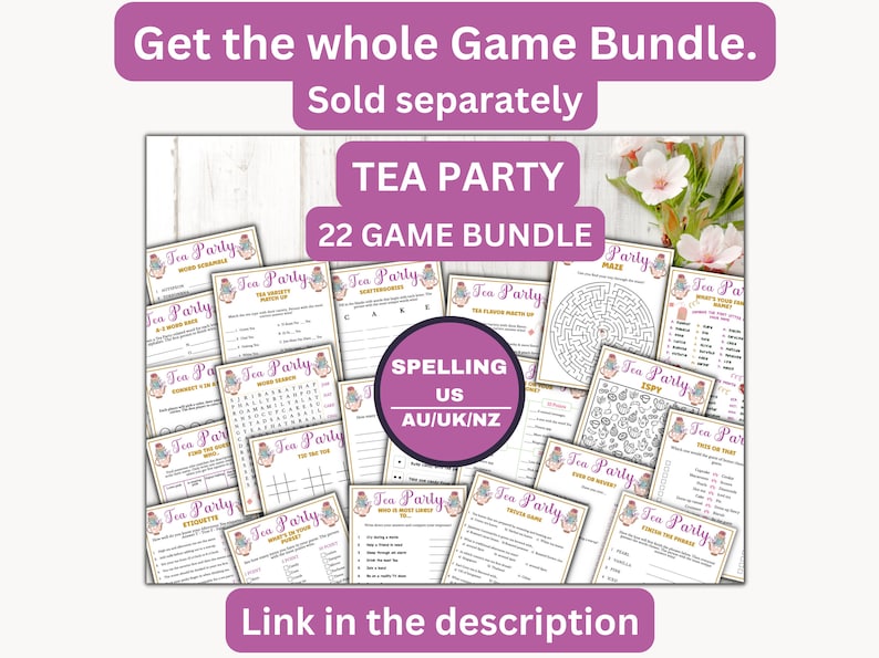 Tea Etiquette Game - Printable Tea Party Games for Birthdays, Bridal ...