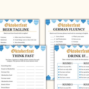 8 Oktoberfest Game Bundle - Printable Adult Oktoberfest Party Games ...