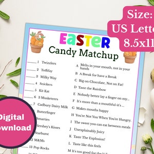 Easter Candy Matchup Game - Easter Printable Games for Kids & Adults ...