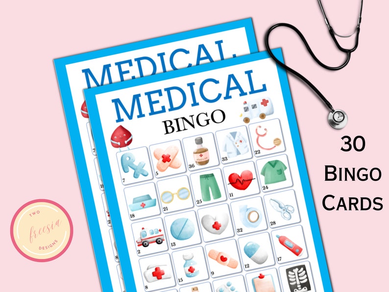 Printable Medical Bingo Games - Nurse Bingo Game, Nurse Appreciation ...