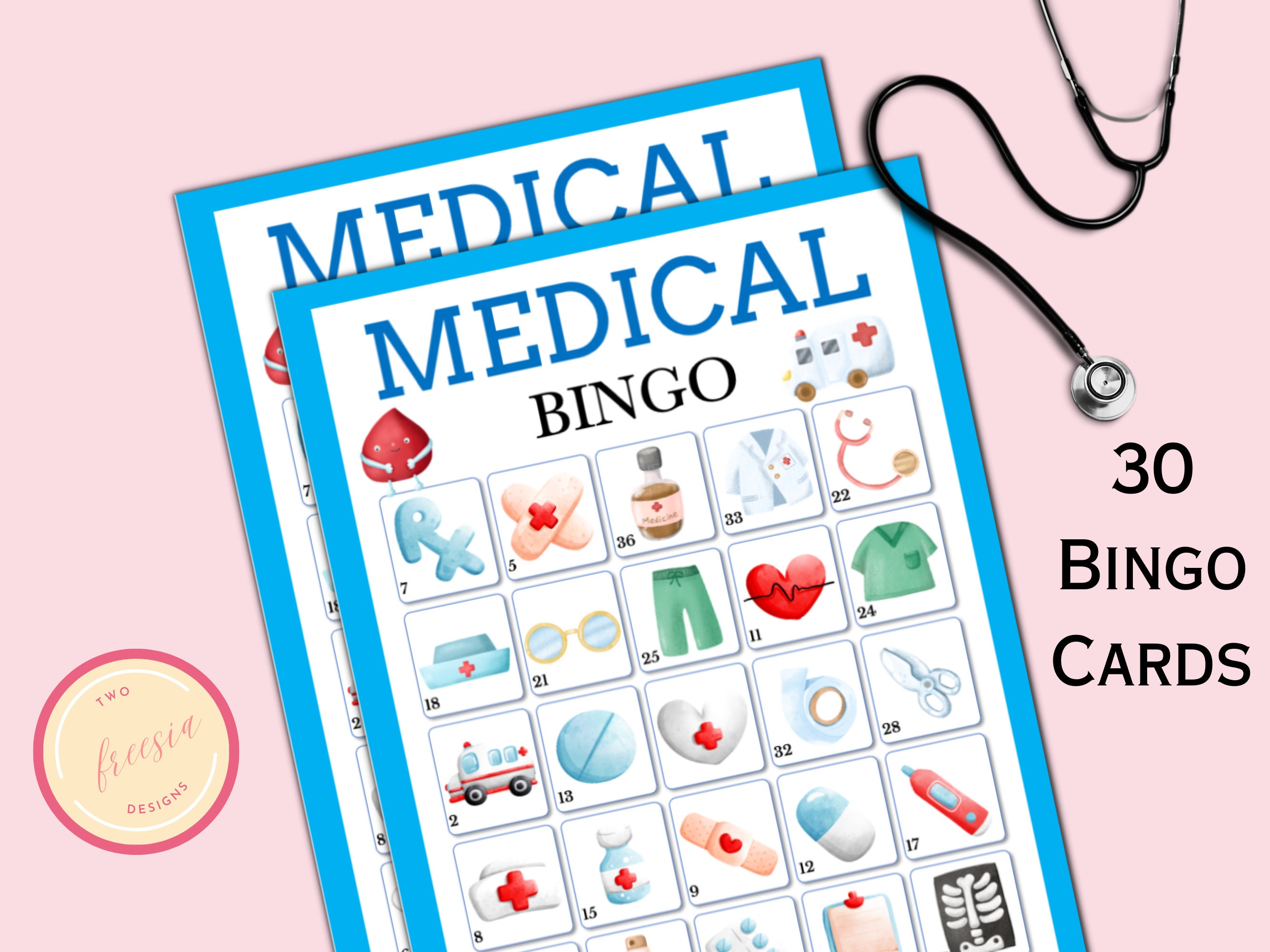 Printable Medical Bingo Games - Nurse Bingo Game, Nurse Appreciation ...