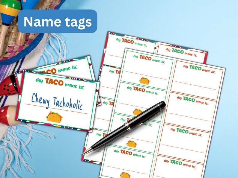 Printable Cinco De Mayo Game What's Your Taco Name Game - Etsy
