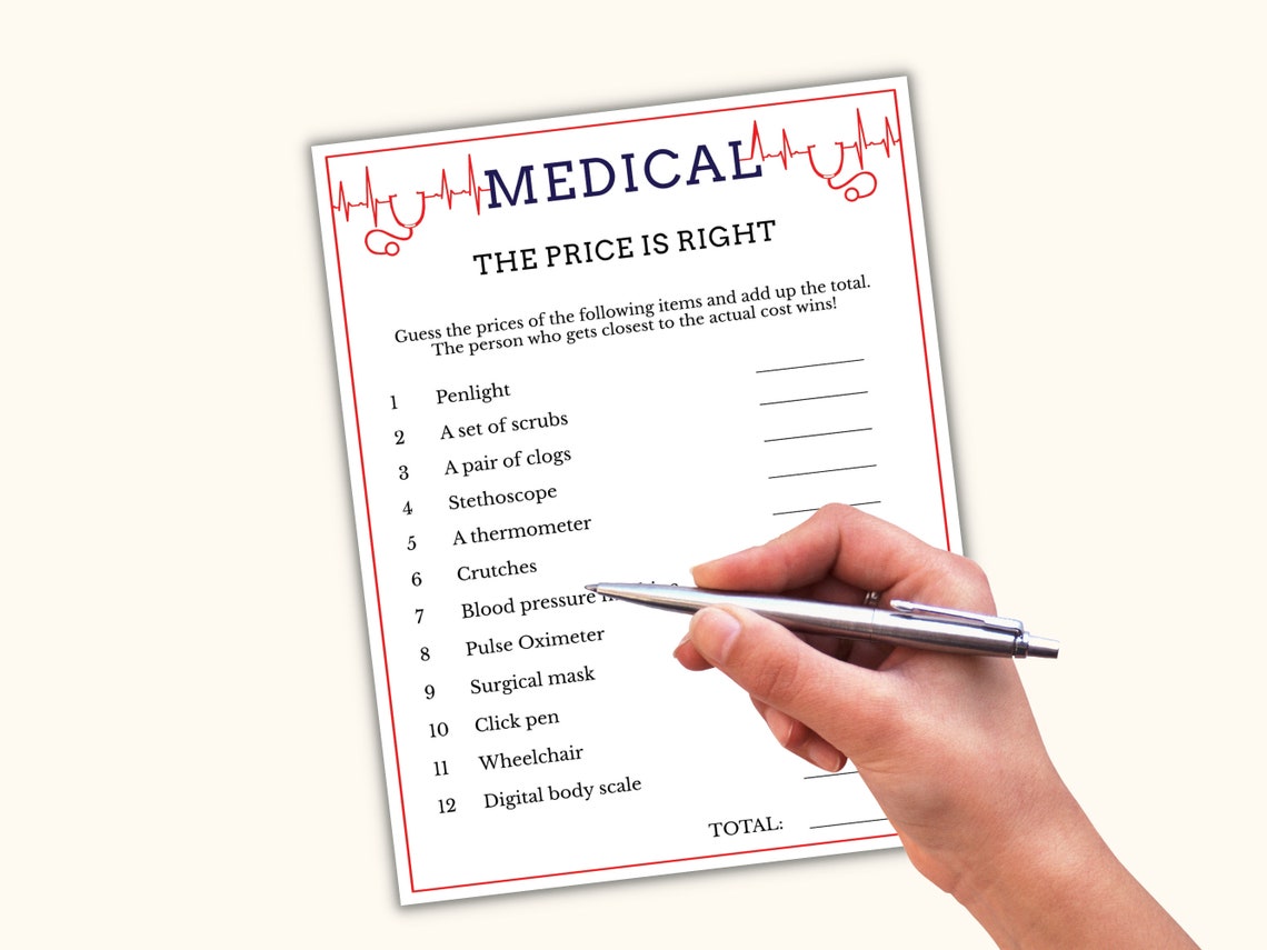 14 Printable Medical Party Game Bundle for Nurse, Doctor, Graduation ...