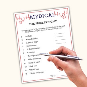 14 Printable Medical Party Game Bundle for Nurse, Doctor, Graduation ...