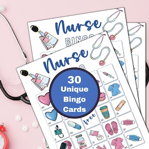 Printable Nurse Bingo Game - Medical Bingo Games, Nurse Appreciation ...