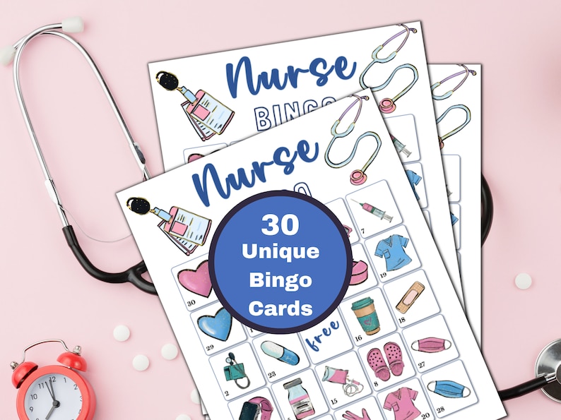 Printable Nurse Bingo Game - Medical Bingo Games, Nurse Appreciation ...