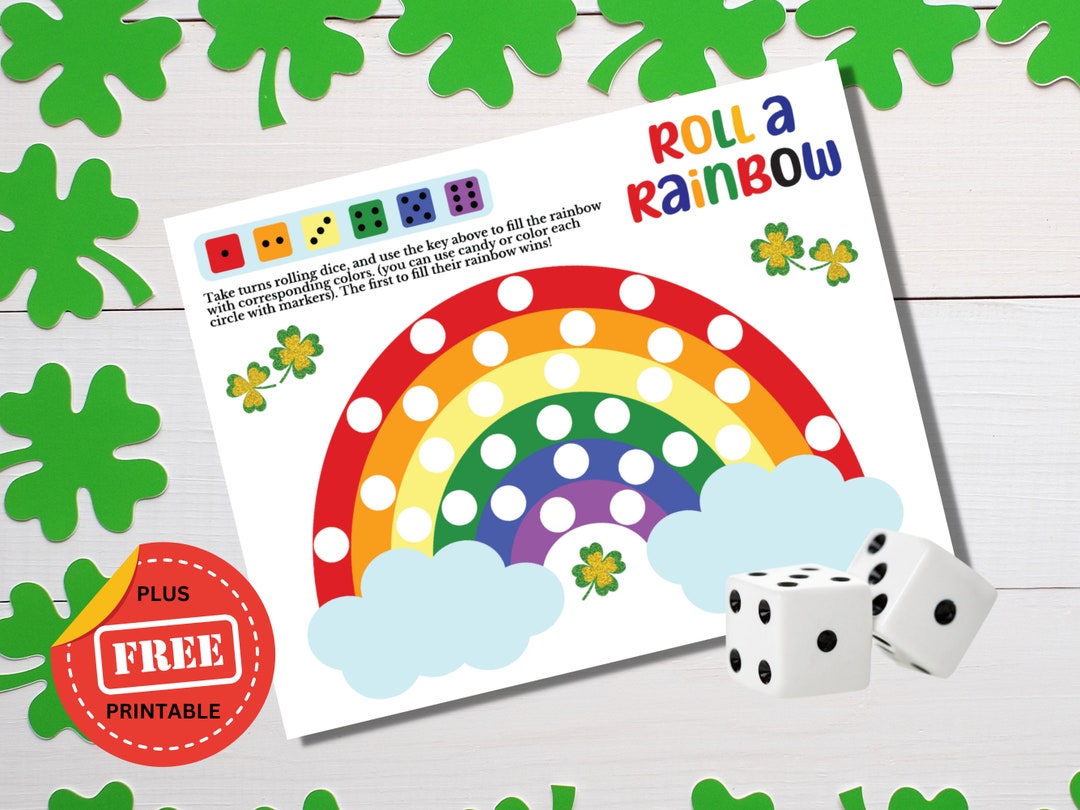 St. Patrick's Day Roll A Rainbow Games for Kids - Classroom Party ...