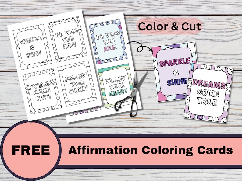 Positive Affirmation Activity and Coloring Worksheets for Kids - Etsy