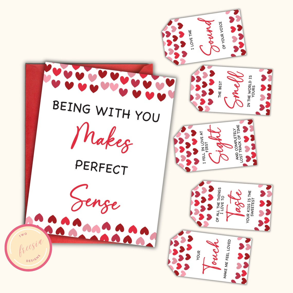 5 Senses Gift Tags & Card for Birthdays, Anniversary, Valentine's Day ...