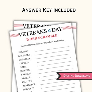 Veterans Day Game Bundle - American Trivia - 12 Printable Patriotic ...
