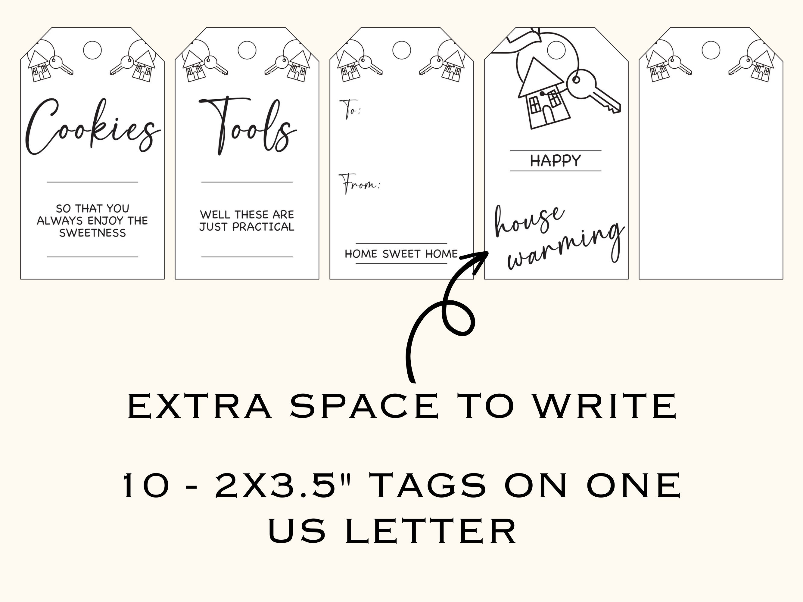 Printable New Home Tags and Basket Housewarming Gift Basket Tags New ...