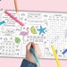 Summer Coloring and Activity Placemat Printable Summer Activity Pages ...