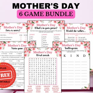 Mother's Day Game Bundle for Kids and Adults - Printable Family Party ...