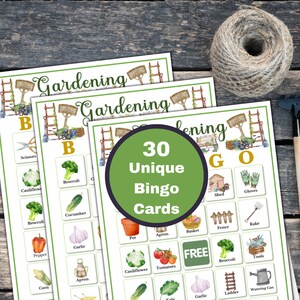 30 Unique Gardening Bingo Printable Garden Bingo Party - Etsy