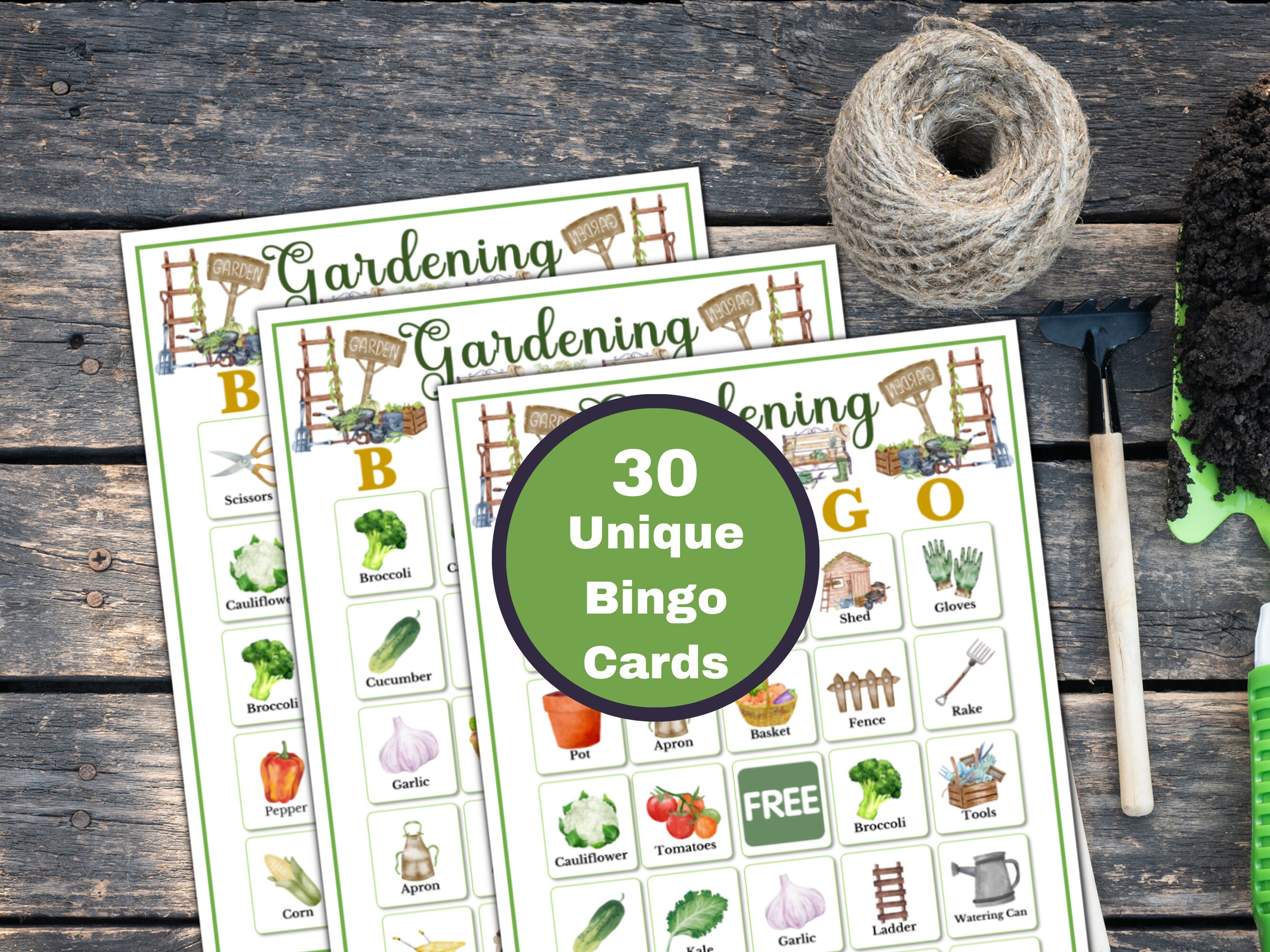 30 Unique Gardening Bingo Printable Garden Bingo Party - Etsy