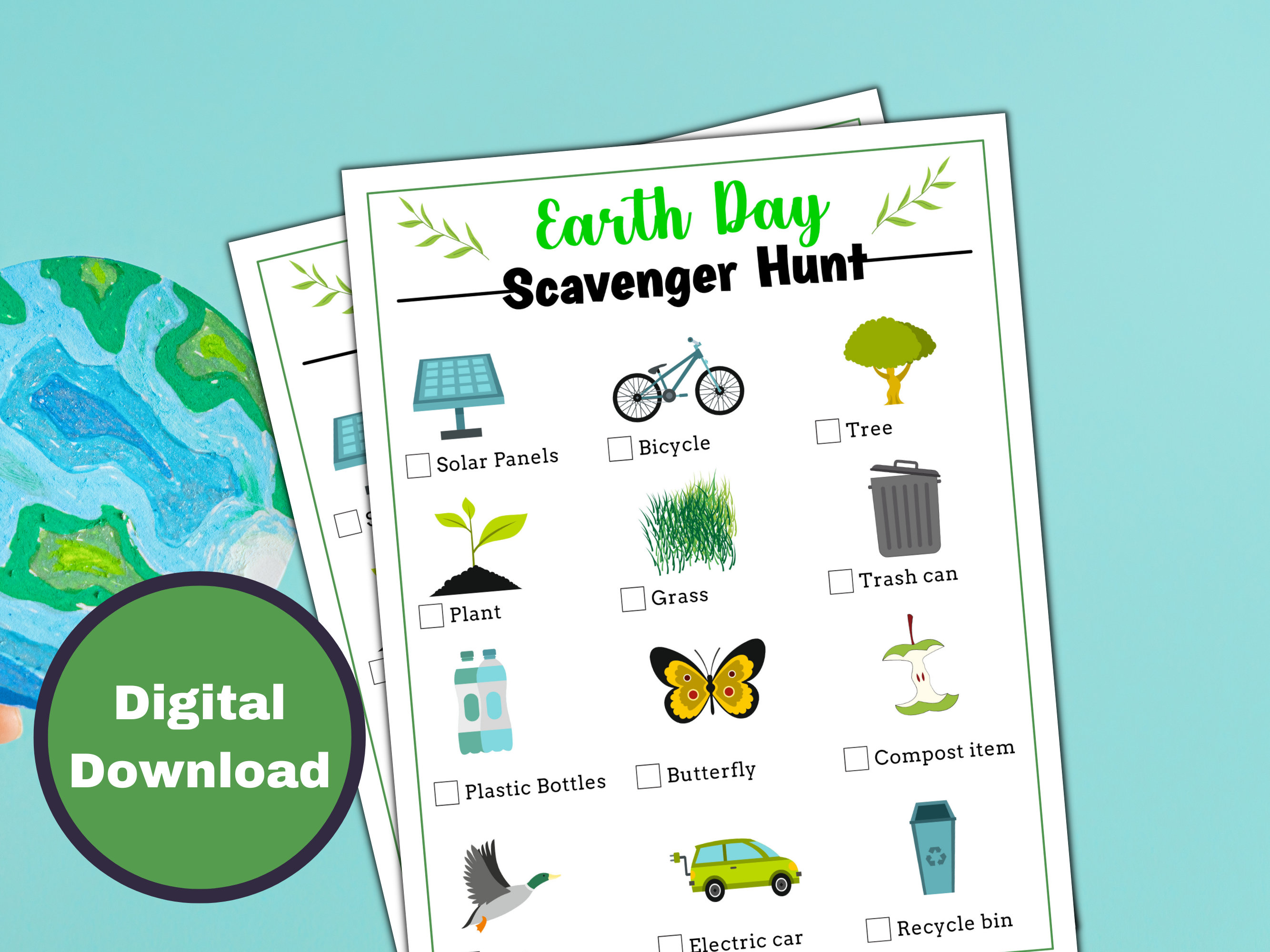 Printable Earth Day Scavenger Hunt Page Earth Day Activity Worksheet ...