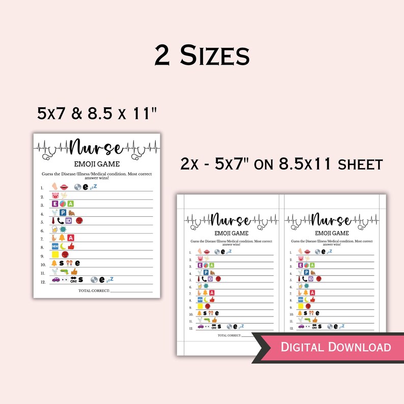 Nurse Emoji Game - Printable Nurse Graduation Game - Nurse Graduation ...
