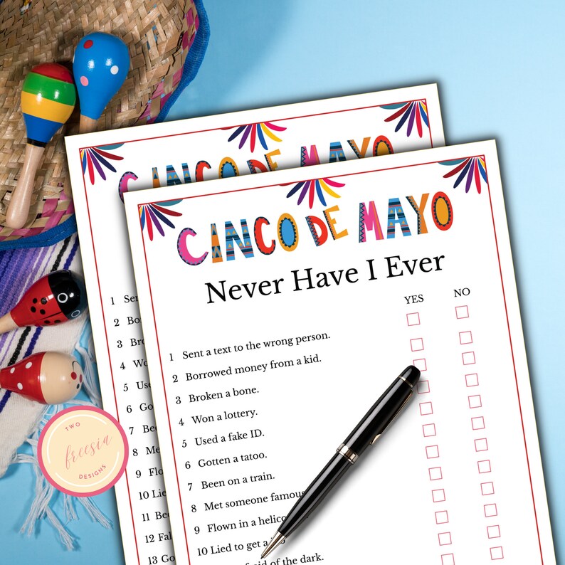 Cinco De Mayo Printable Game - Never Have I Ever - Printable Fiesta ...