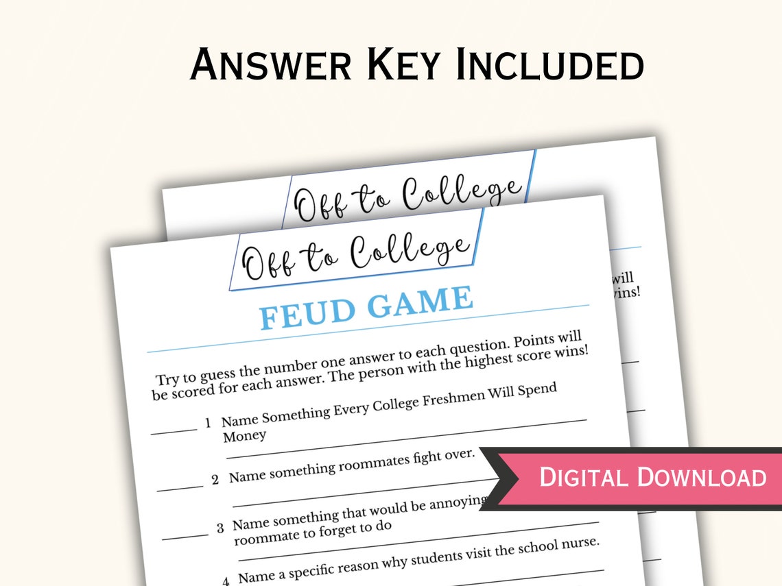 10 Printable College Trunk Party Games - College Going Away Party Games ...