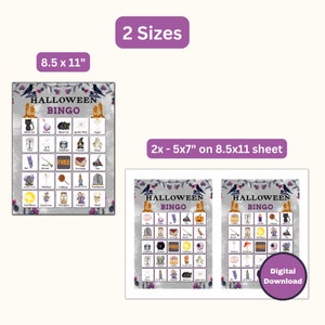 Printable Halloween Bingo Game - 30 Unique Cards for Kids, Teens or ...