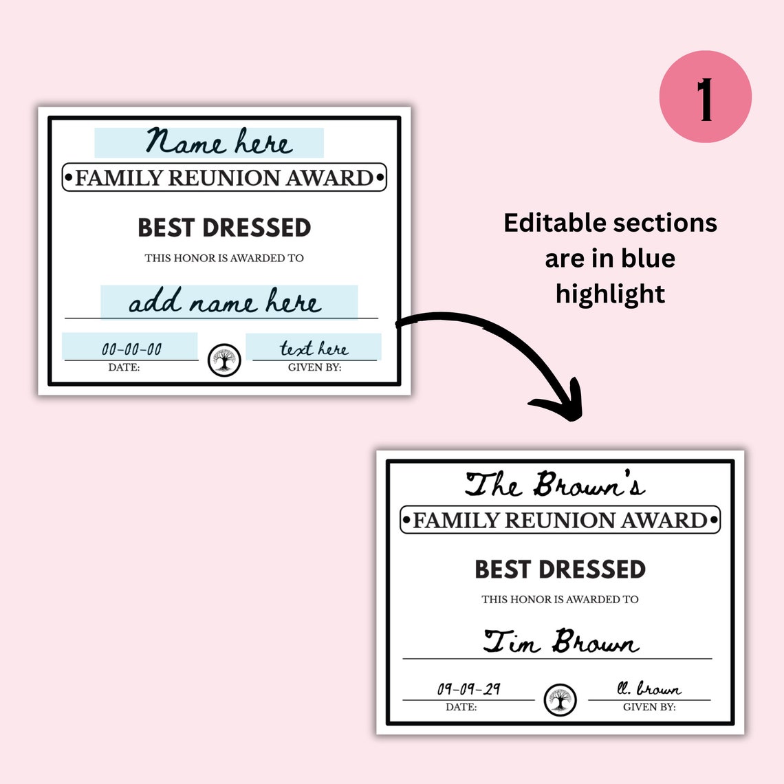 Editable Family Reunion Award Certificates - 100 Funny Family Reunion ...