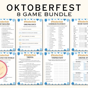 8 Oktoberfest Game Bundle - Printable Adult Oktoberfest Party Games ...