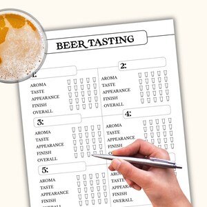 Beer Tasting Scorecard - Printable Beer Tasting Sheet for Beer Tasting ...