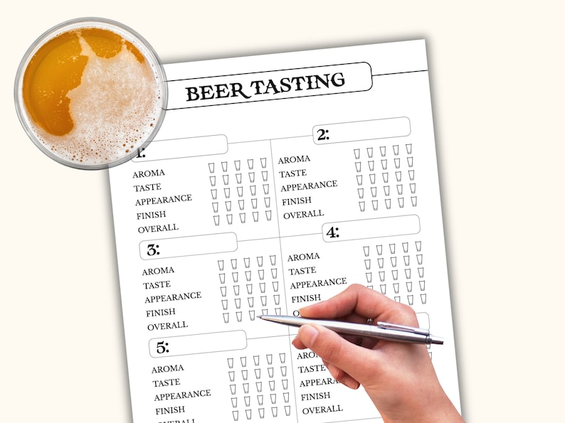 Beer Tasting Scorecard - Printable Beer Tasting Sheet for Beer Tasting ...