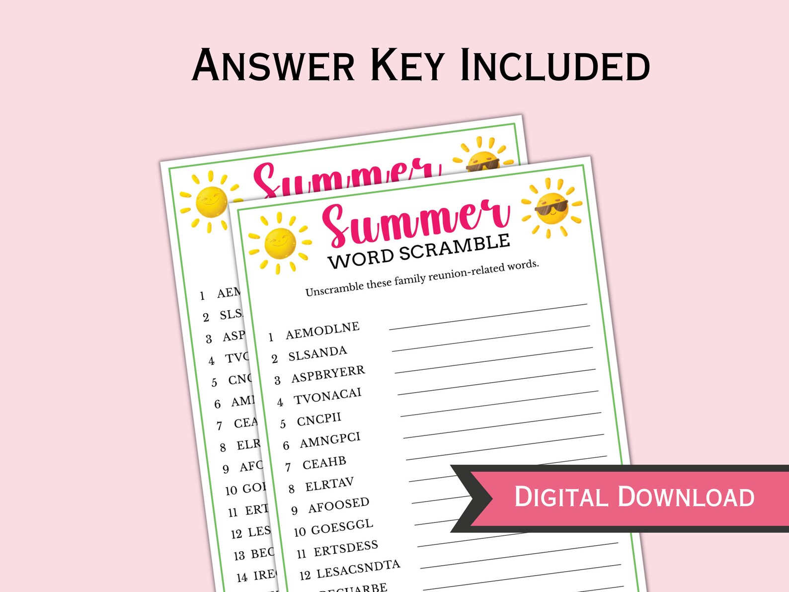 27 Summer Party Games Bundle Printable Beach, Pool Party Games and ...