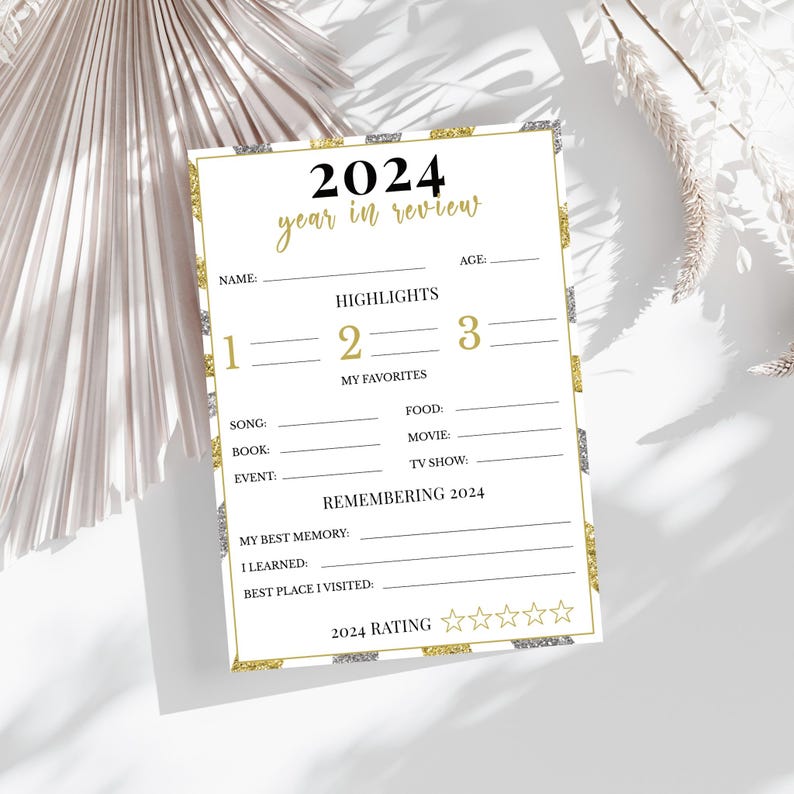 New Year's Printables, 2024 Year in Review, 2025 Resolutions, 2025 ...
