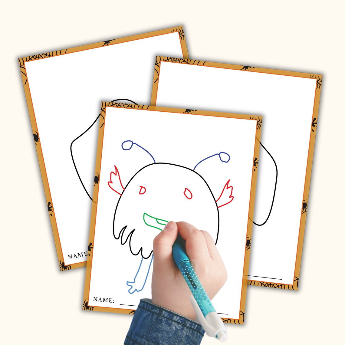 Roll a Monster Game - Printable Halloween Party Game for Kids ...