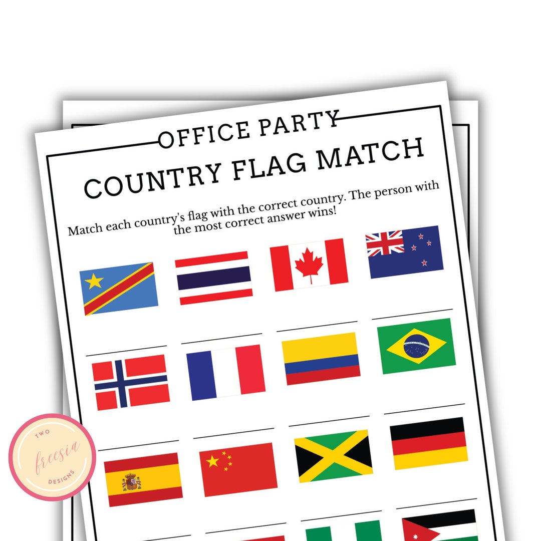 Office Party Country Match up Game - Work Party Game for Team Building ...